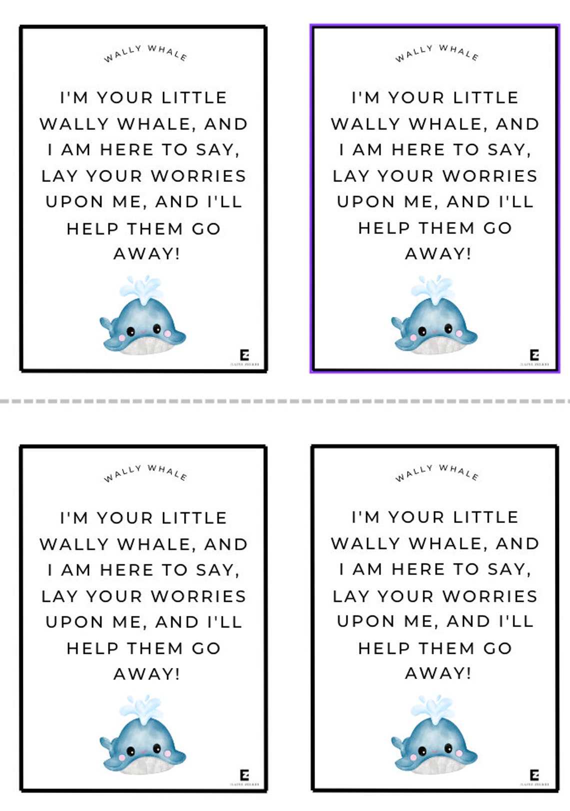 Wally Whale Crochet Stress Ball PDF Pattern and Poem Card (PDF) Crochet ...