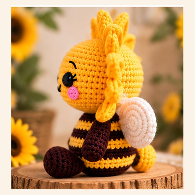 Sunflower Bee Amigurumi Crochet Pattern, Beginner Friendly PDF (6.5 ...
