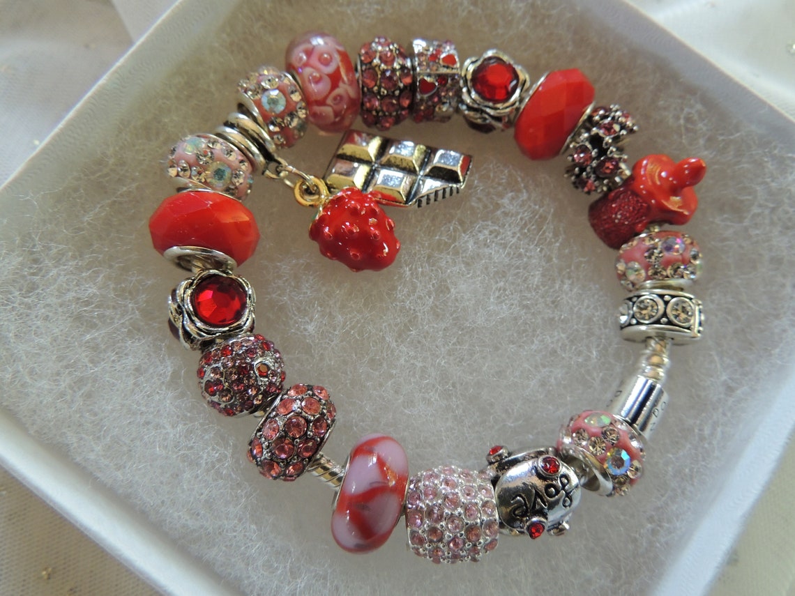 CHOCOLATE AND STRAWBERRIES 2-authentic Genuine Pandora Bracelet ...