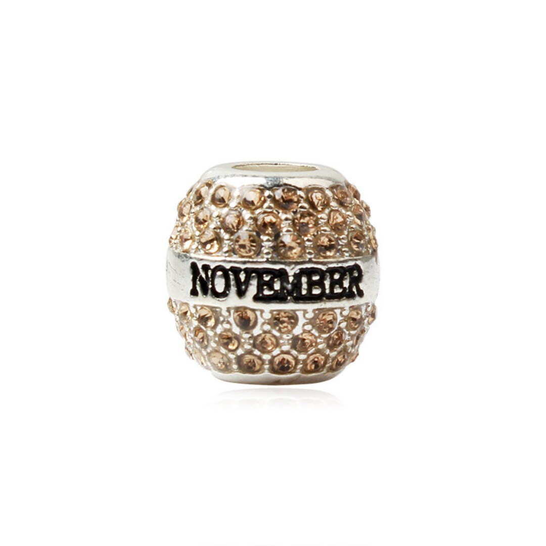 NOVEMBER BIRTHDAY MONTH European Large Big Hole Bead, Happy November ...