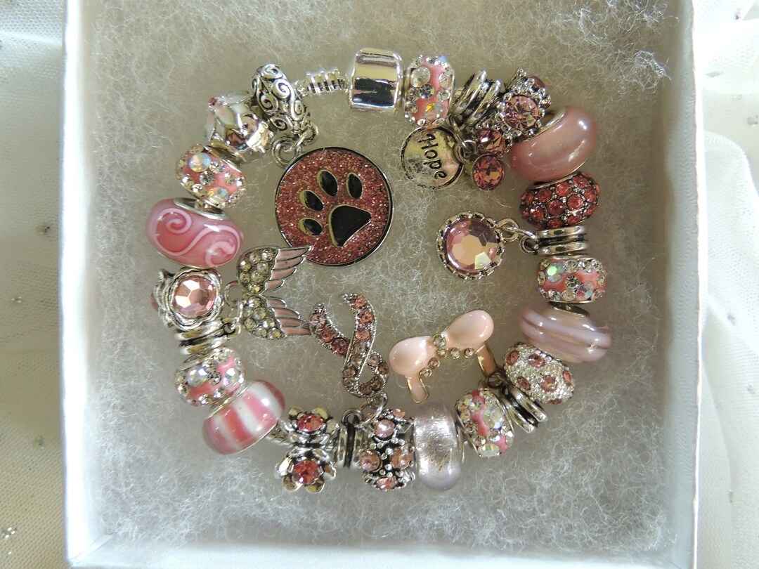 BREAST CANCER AWARENESS 50...european Euro Style Bracelet - Angel Wings ...