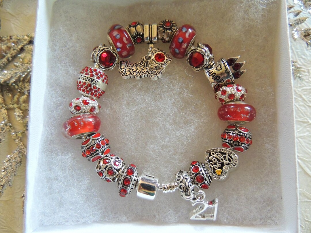JANUARY HAPPY "21st" Birthday...european Euro Style Bracelet - Sweet 16 ...
