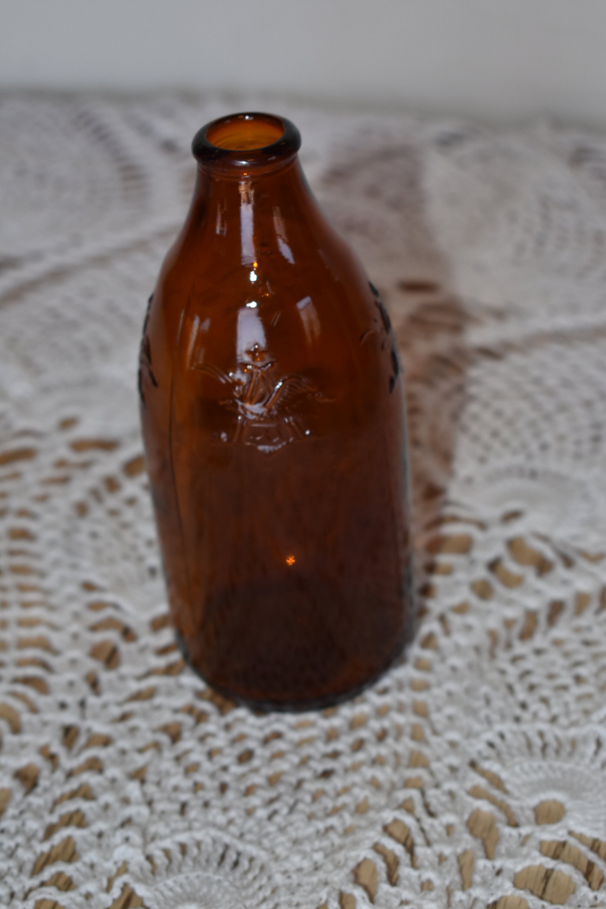 Vintage Anheuser Bush Embossed Budweiser Beer Brown Stubby Bottle ...