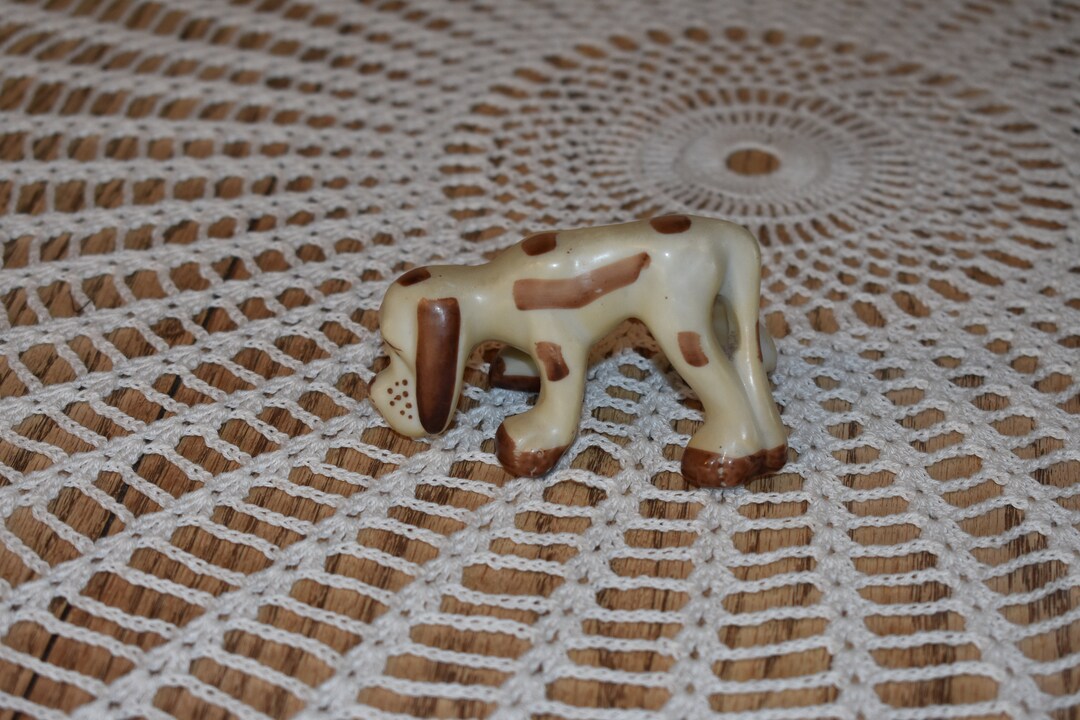 Vintage Ceramic Porcelain Spotted Dog, Canine Figure, Collectible ...