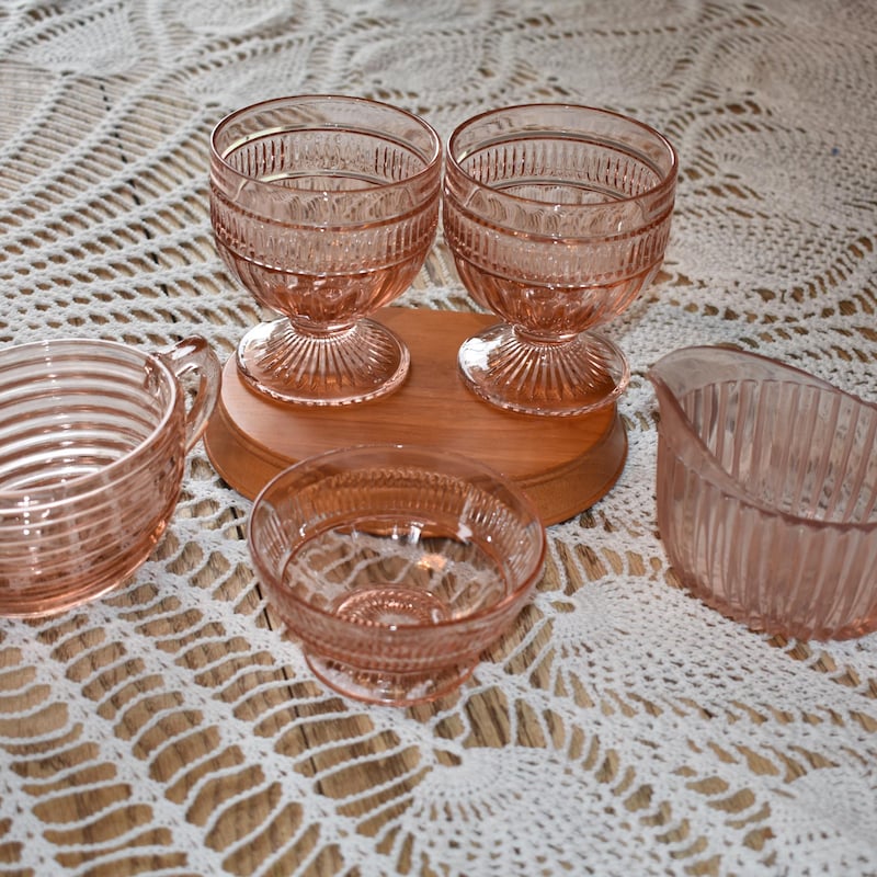 Antique Pink Glasswares - Etsy