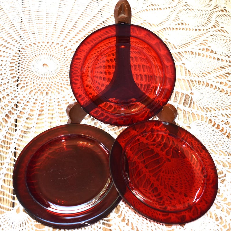 Red Depression Glass - Etsy