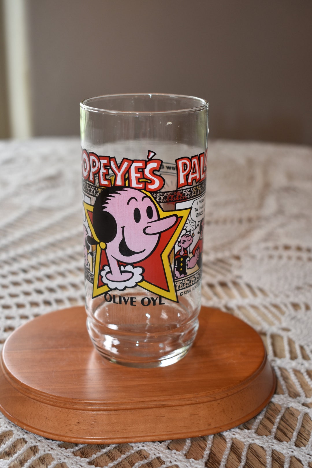 Vintage 1979 Popeye's Palls Popeyes Famous Fried Chicken Drinking Glass ...