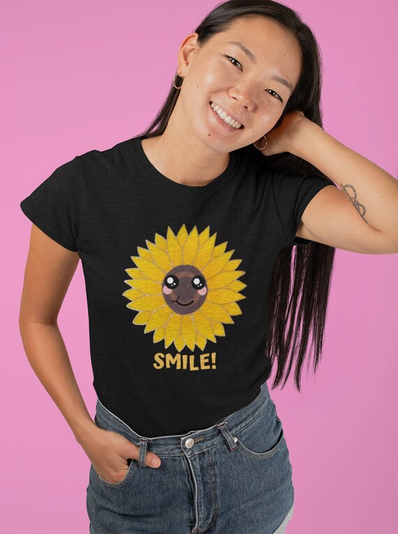 Smile More Shirt Kidcore Clothing Sunflower Tee | Etsy