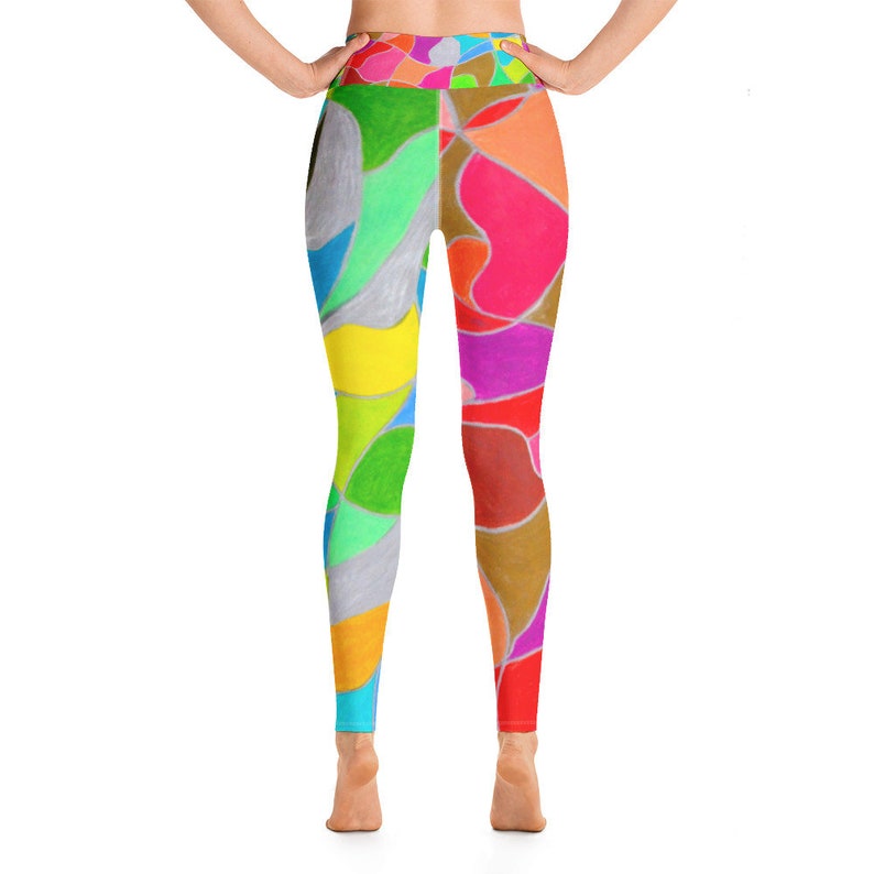 Neon Yoga Leggings, Bright Hippy Leggings, Rainbow Leggings Women - Etsy