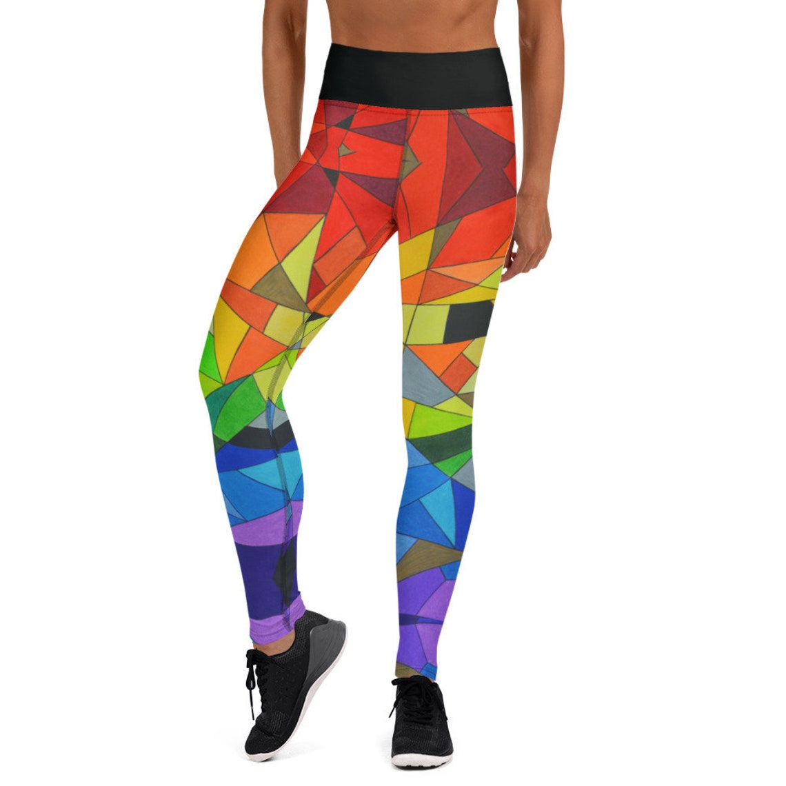 Rainbow Leggings Women Rainbow Pants Patchwork Leggings | Etsy