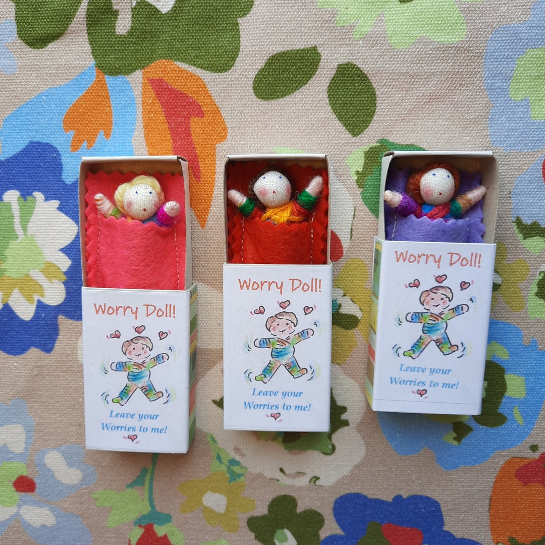 Pair of Worry Dolls in Matchbox Beds - Etsy