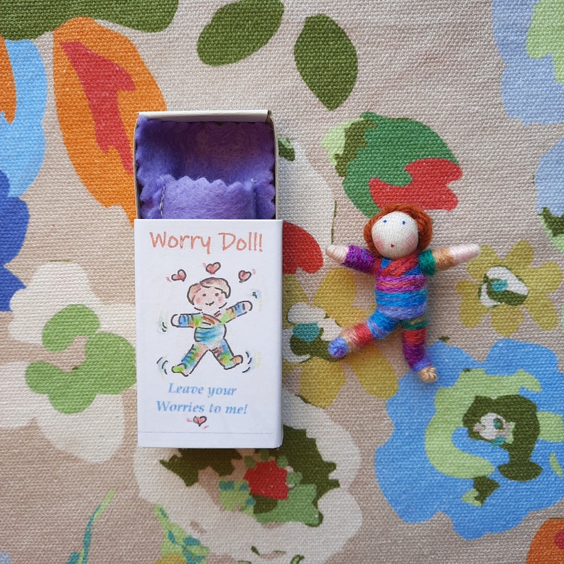 Pair of Worry Dolls in Matchbox Beds - Etsy