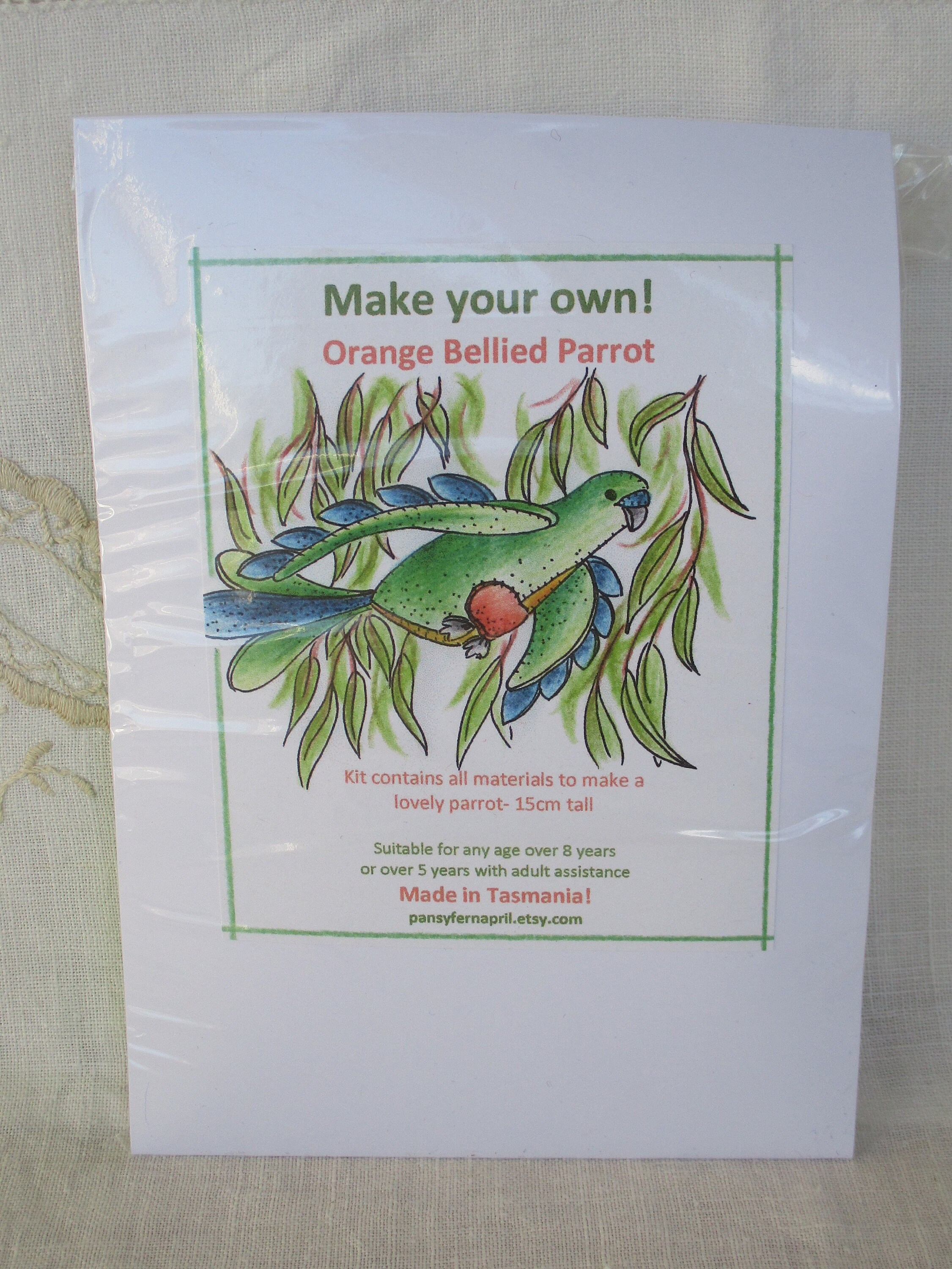 Orange Bellied Parrot craft kit | Etsy