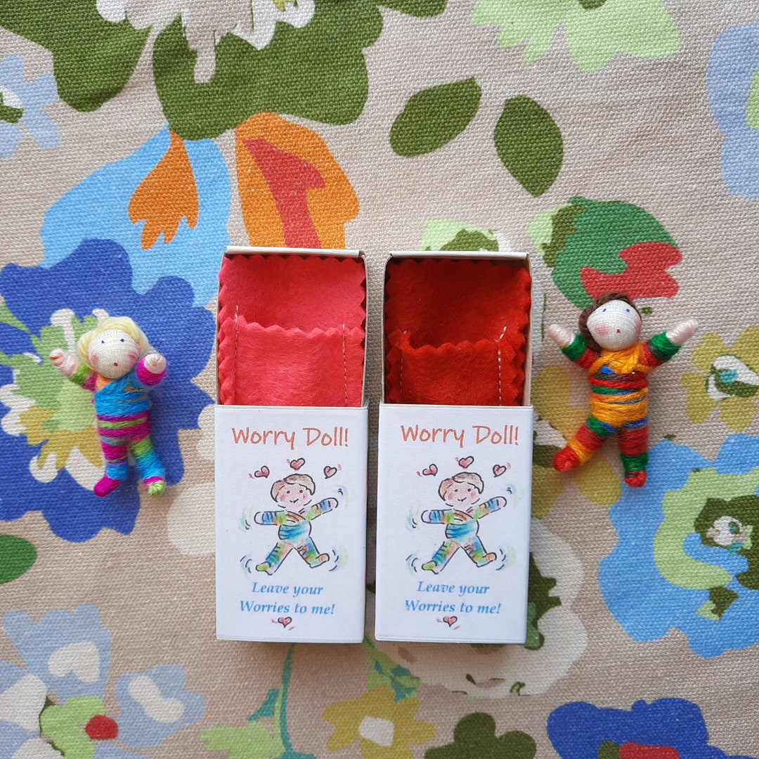 Pair of Worry Dolls in Matchbox Beds - Etsy