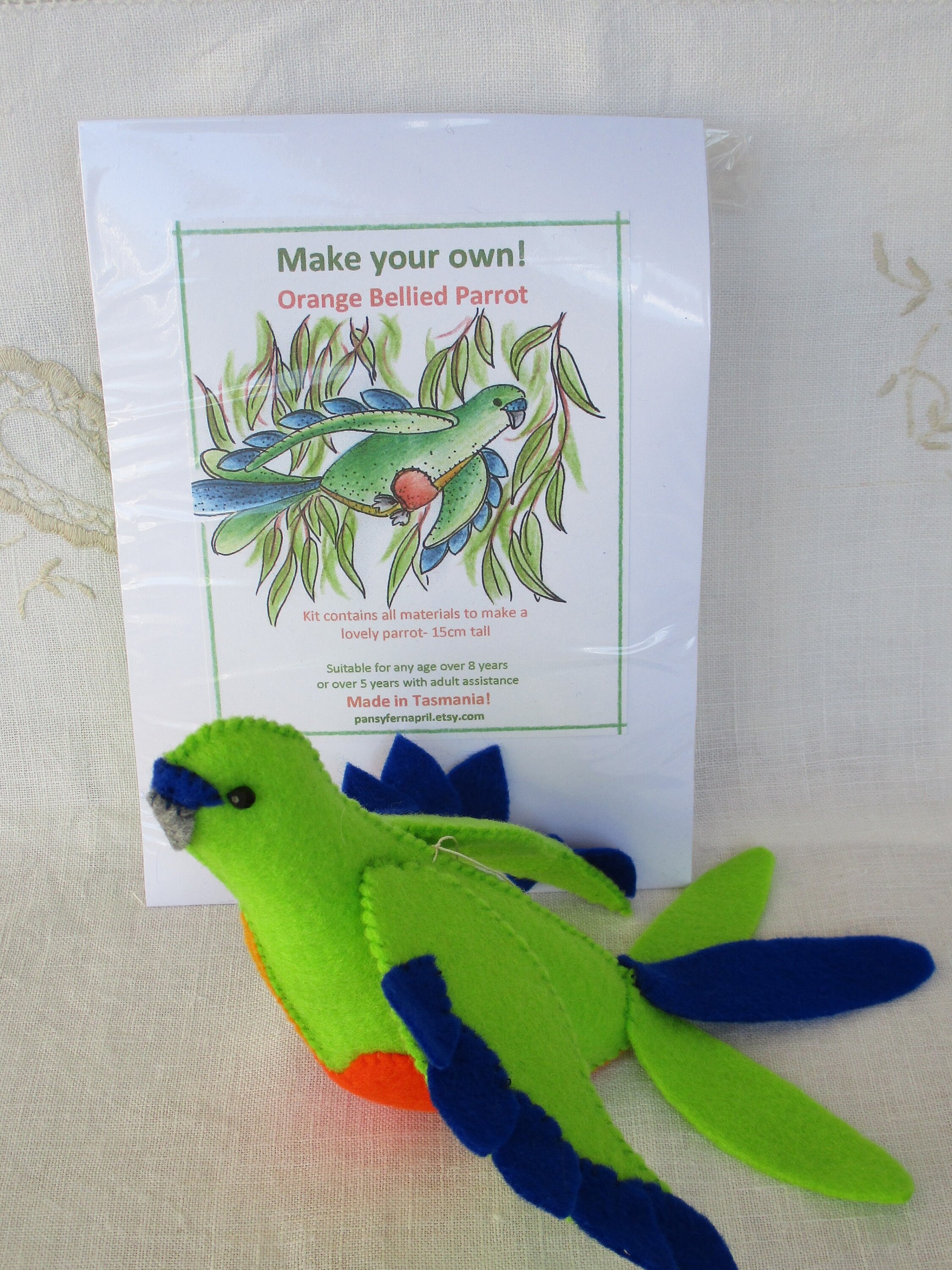 Orange Bellied Parrot craft kit | Etsy