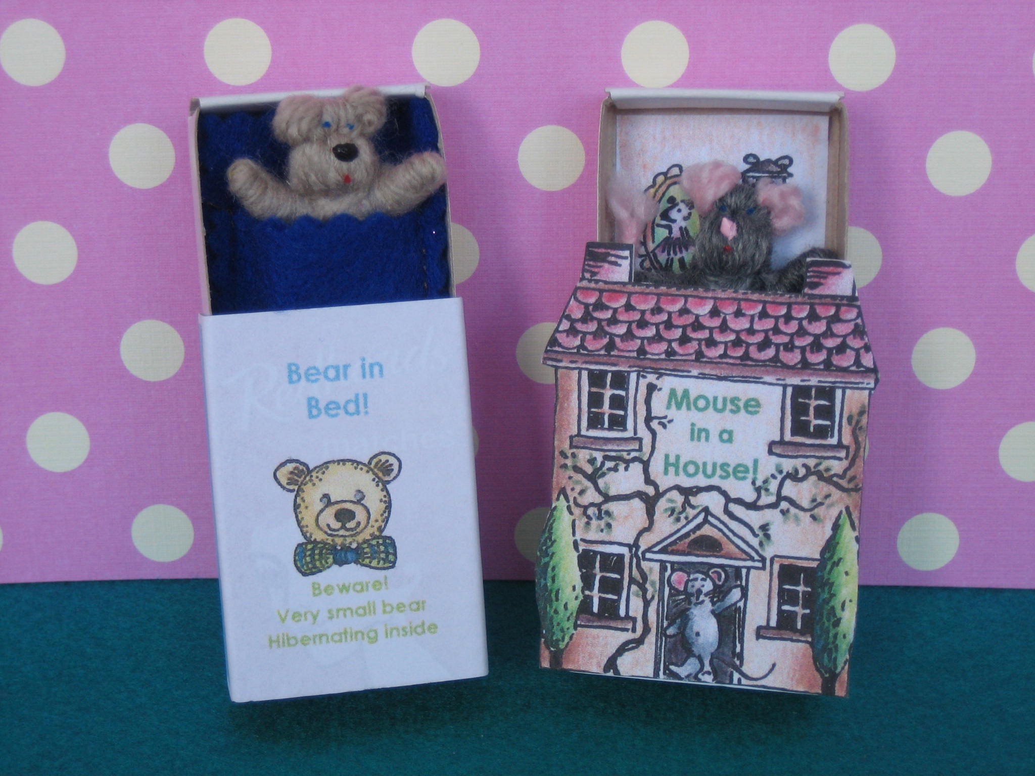 Pair of Tiny Dolls in Matchbox Beds - Etsy Australia