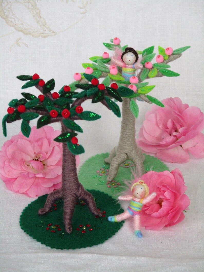 Small Fairy Tree With Tiny Fairy and Felt Mat - Etsy