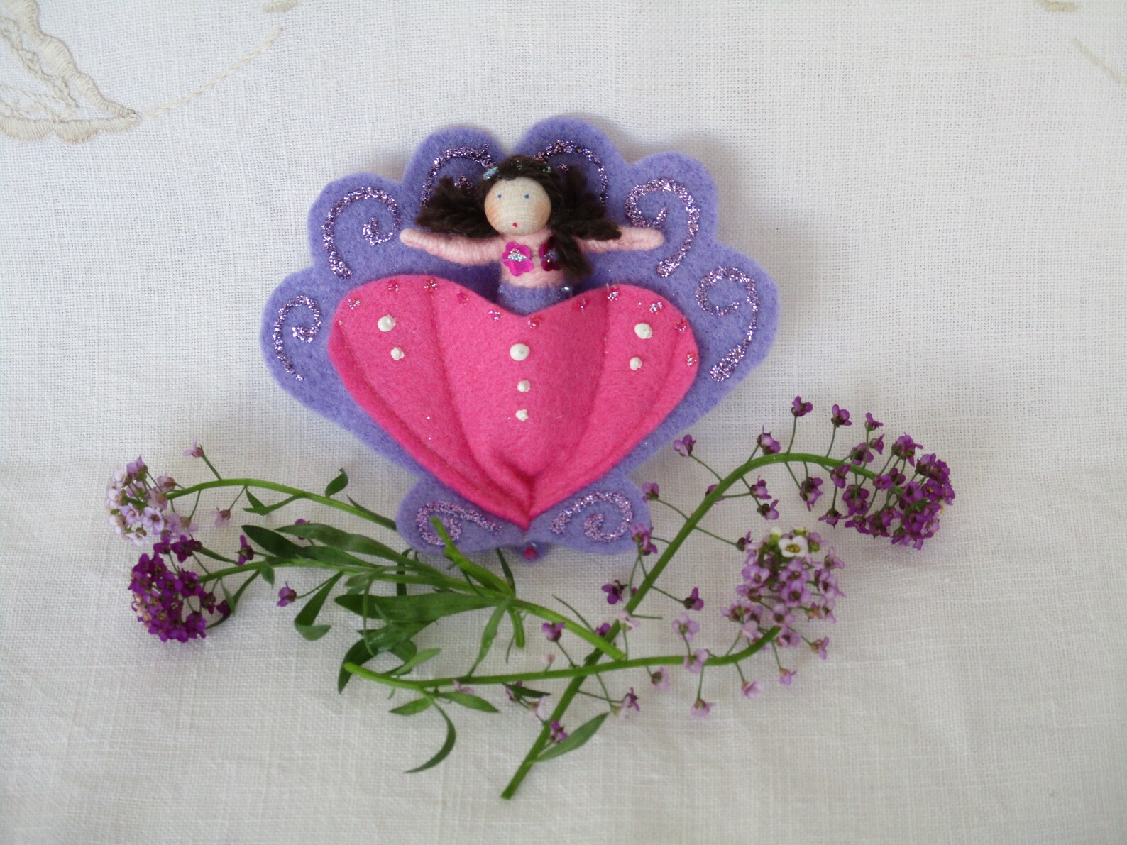 Tiny Mermaid in a Felt Shell Bed | Etsy