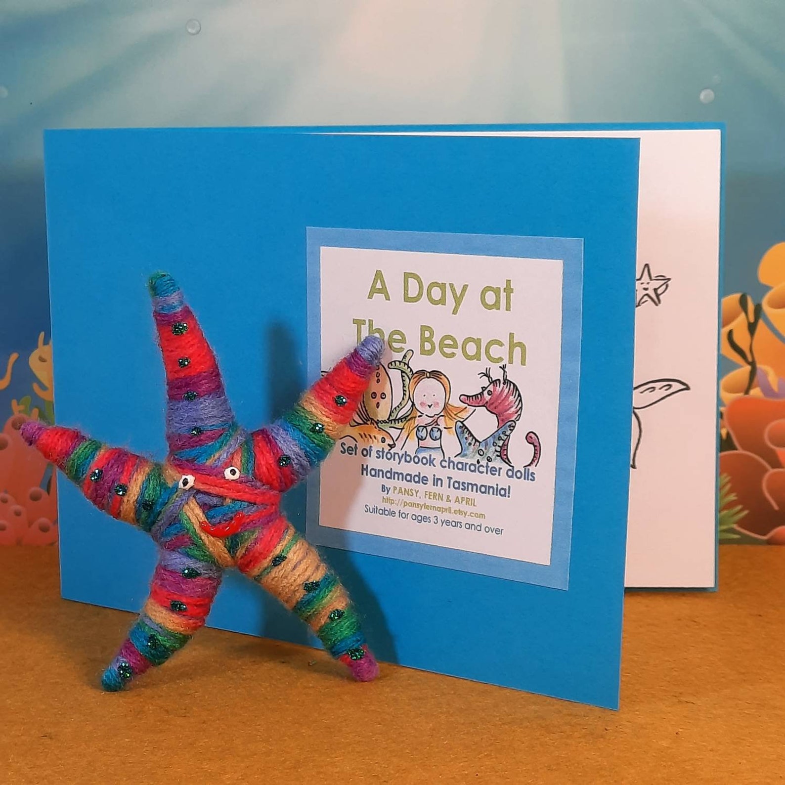 A Day at the Beach Storybook Doll Set - Etsy