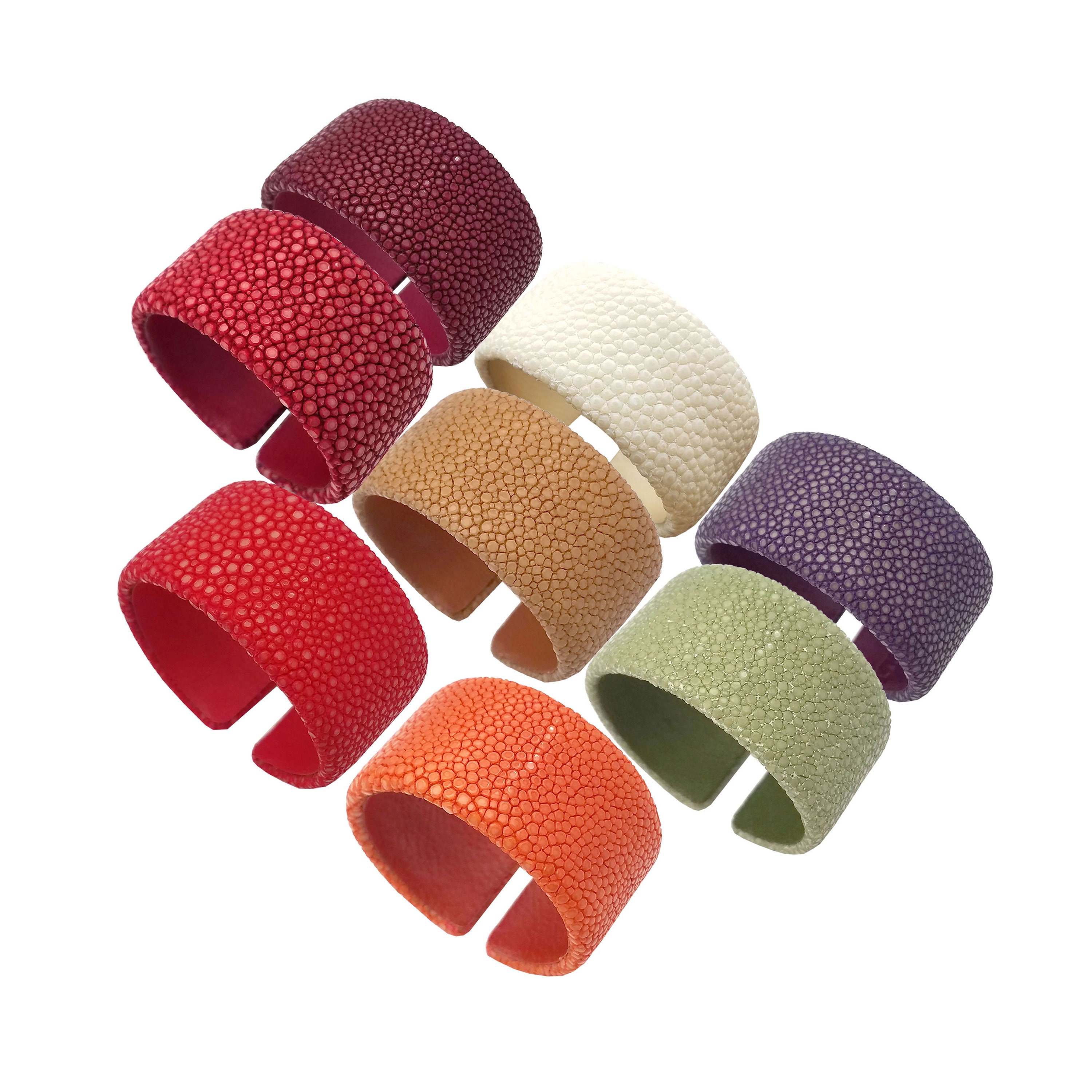 30 Mm Stingray Leather Cuff Flat, Stunning Colors Available - Etsy