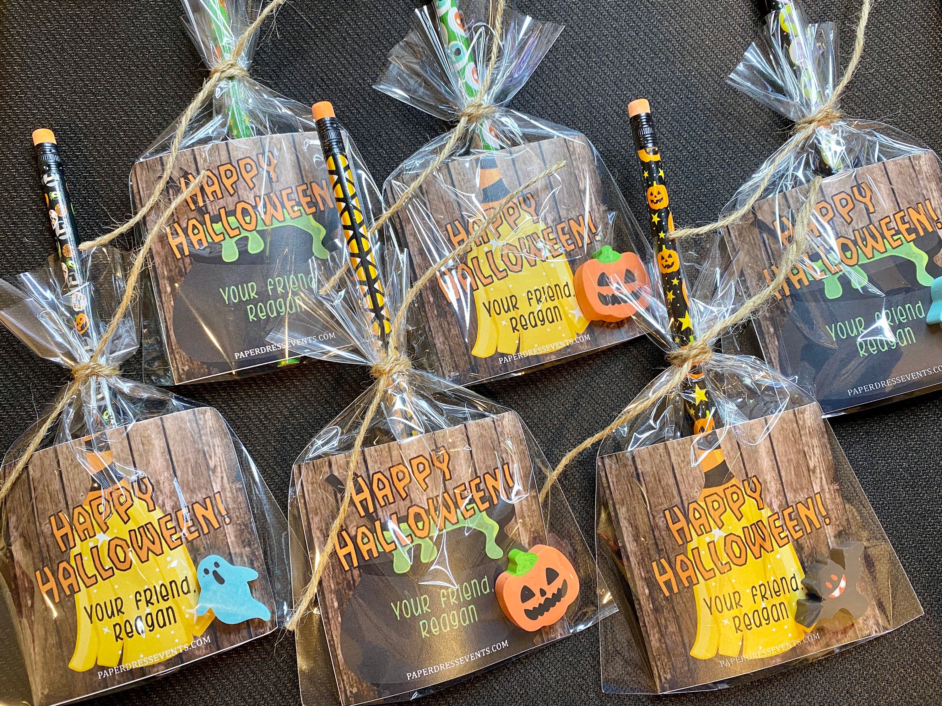 Set of 24 - Happy Halloween Pencil Classroom Treats Favors Personalized ...