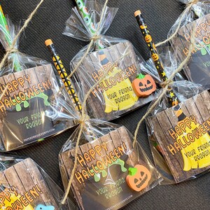 Set of 24 - Happy Halloween Pencil Classroom Treats Favors Personalized ...