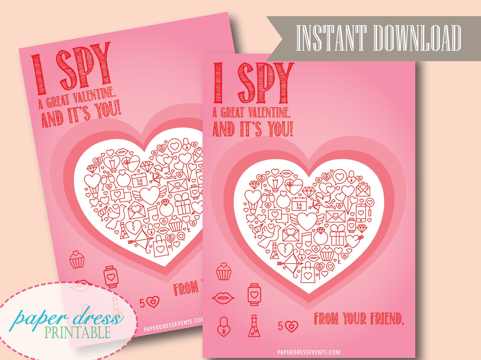 INSTANT Download I Spy A Great Valentine Classroom | Etsy