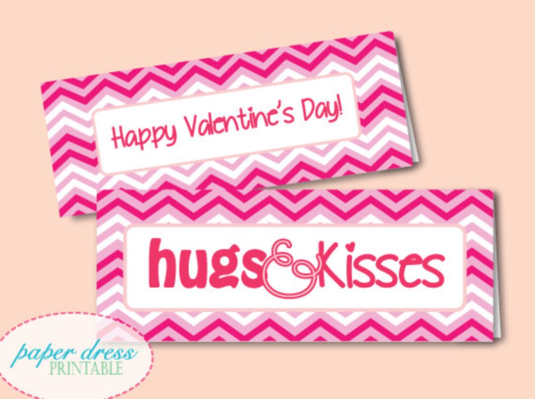 INSTANT Download - Hugs & Kisses - Happy Valentine's Day Treat Bag ...