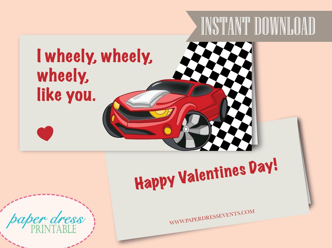INSTANT Download Wheely Like You Valentine Race Car Driver | Etsy