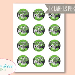 Set of 12 - Level up Gamer Inspired Thank You Tags Labels Gamer Video ...
