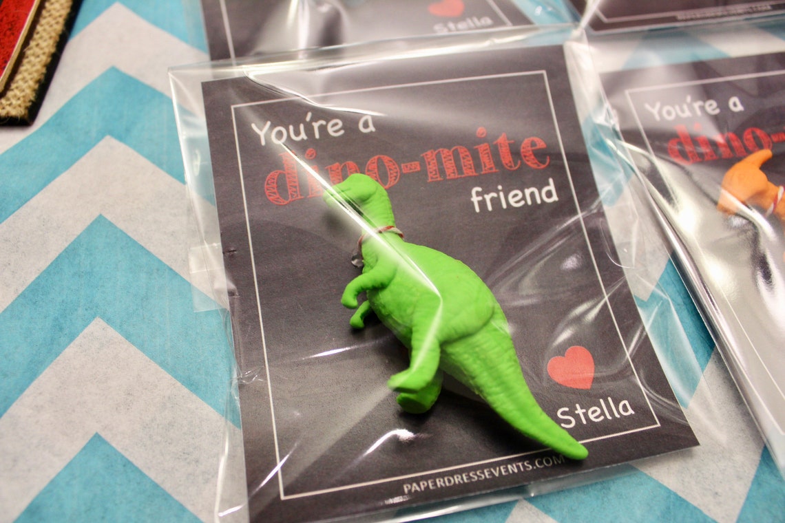 Dino-mite Friend Personalized Valentine Dinosaur Valentine | Etsy