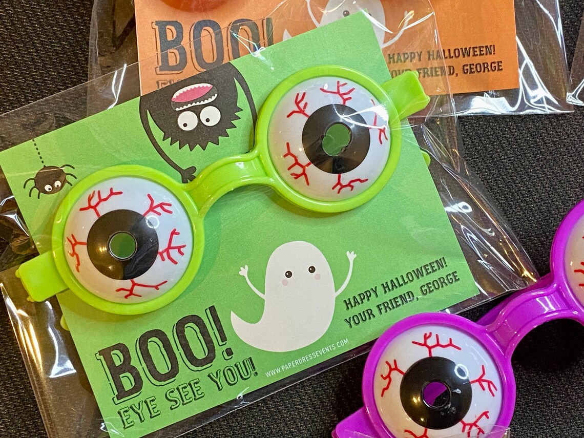 Set of 16 - BOO! Eye See You! Personalized Halloween Treats Favors ...