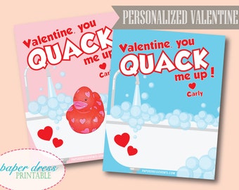 Set of 12 Valentine You QUACK Me up Rubber Duck Valentine Toddler Kids ...