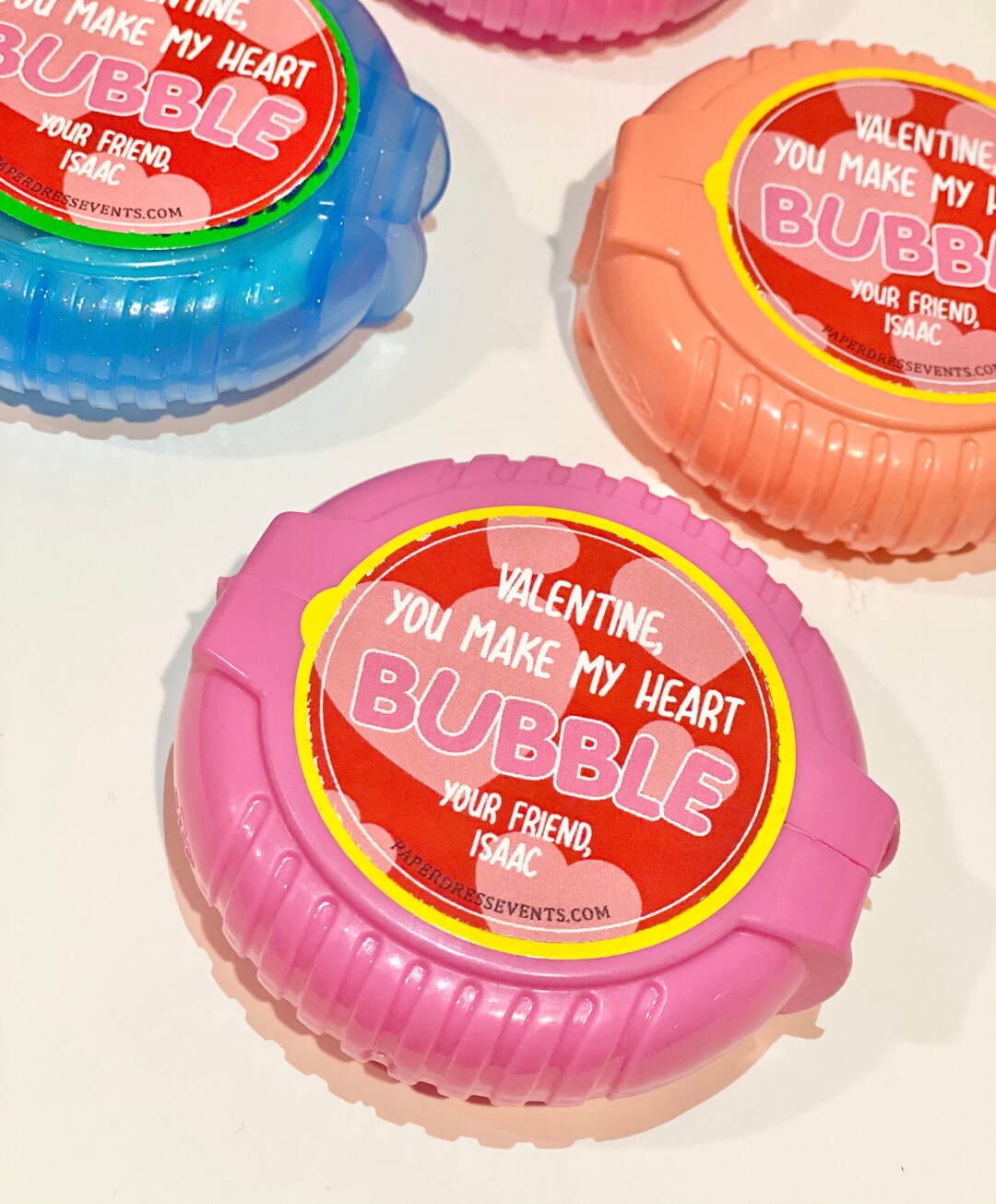 Set of 12 - Valentine, You Make My Heart BUBBLE! Bubble Gum Tape ...