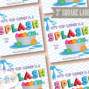 Set of 12 - Summer Splash Water Balloon Favor Tags Stickers Labels - Etsy