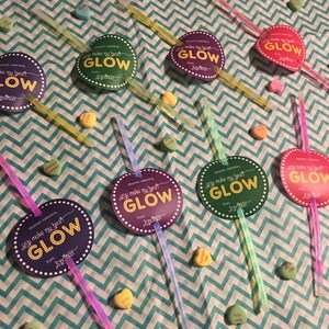 Glow Stick Valentine's Day Tags - Personalized - You Make My Heart Glow ...