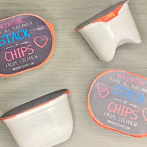 Set of 6 - Valentine You're All That and a Stack of Chips - Chips Label ...