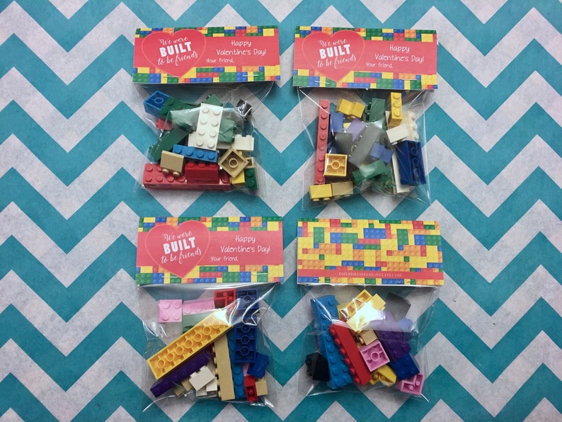 INSTANT Download - We Were Built to Be Friends Valentine - Building Block Treat Bag Topper ...