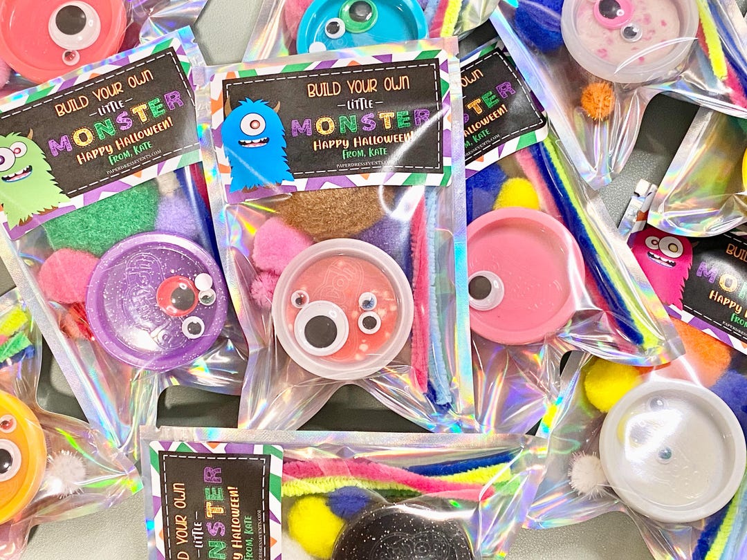 Set of 16 Build a Little Monster Kit - Halloween Classroom Treat Favor ...