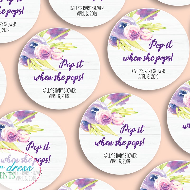 Pop When She Pops Labels - Etsy