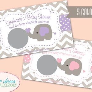 Elephant Chevron Baby Shower Invitation Printable PDF - 5 COLORS - Etsy