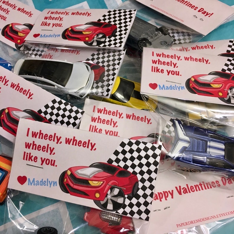 Set of 20 - Wheely Like You Valentine - Race Car Driver Treat Bag ...