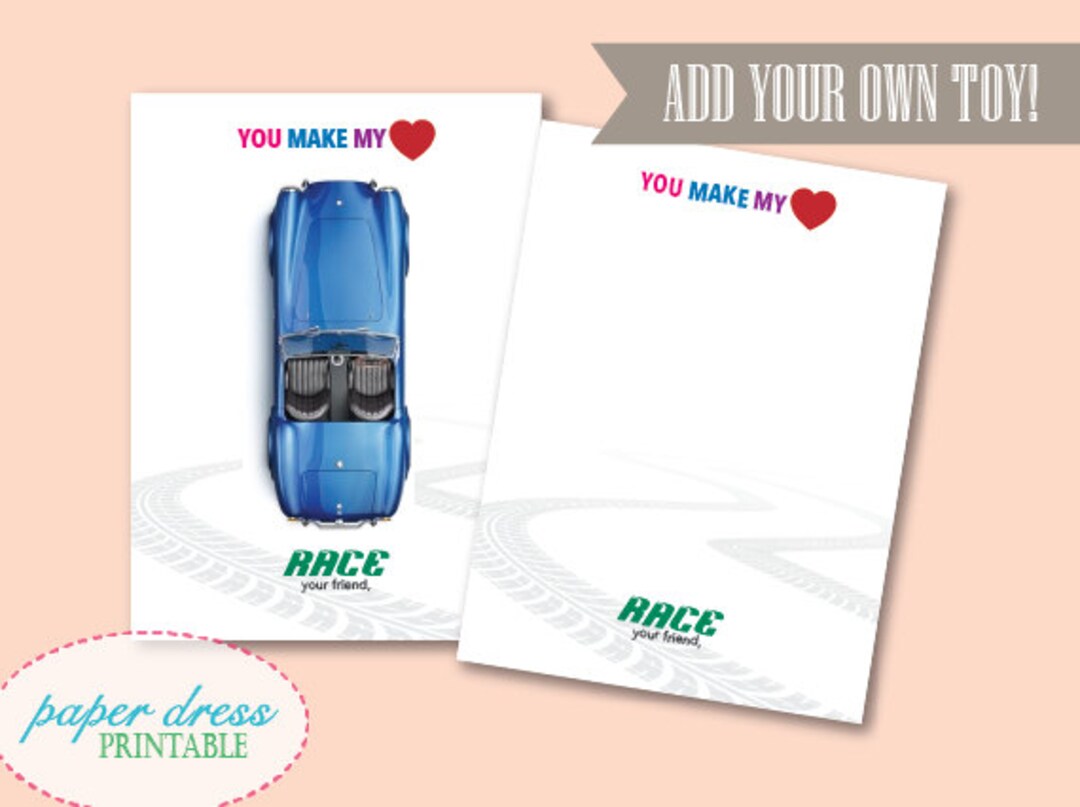 INSTANT Download - You Make My Heart Race Valentine - Race Car ...