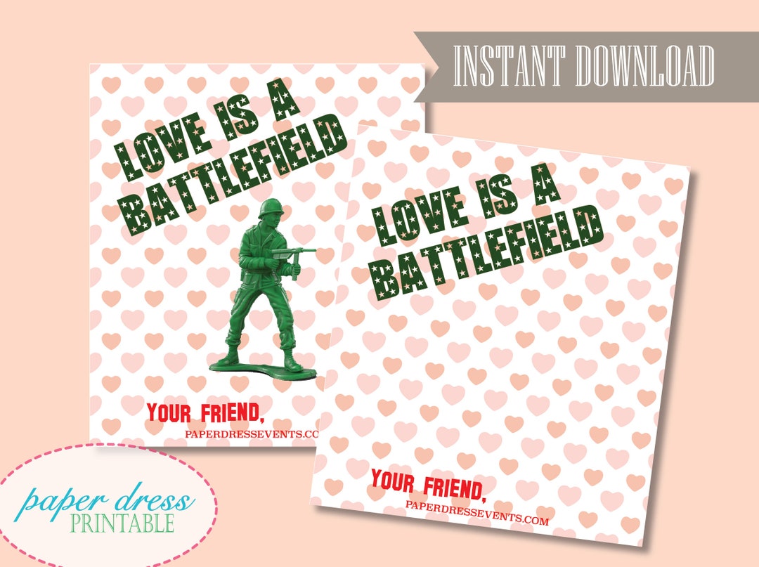 INSTANT Download Toy Soldiers Valentine Love is a Battlefield Valentine ...