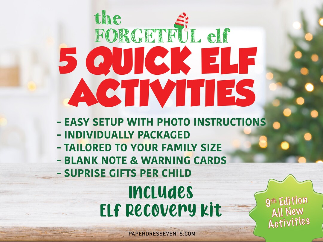 5 QUICK Elf Activities the Forgetful Elf Elf Accessories - Etsy