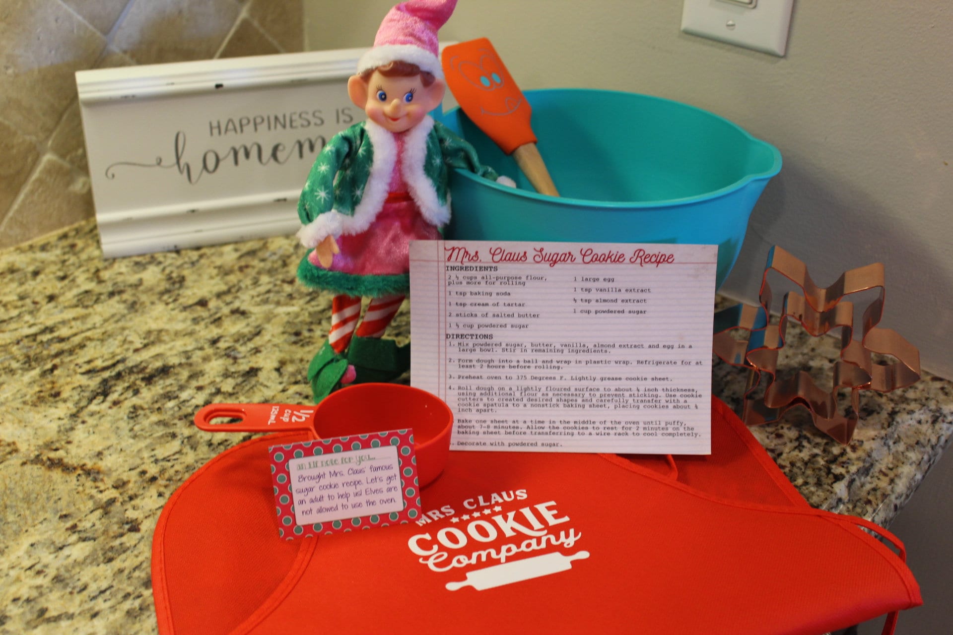 Christmas Cookie Activity - Mrs Claus Cookie Company Apron Sugar Cookie ...
