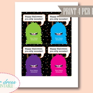 Silly Monster Personalized Halloween - Googly Eye Ring - Printable PDF ...