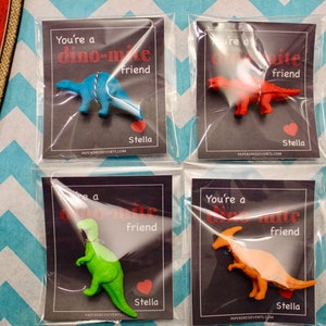 Dino-mite Friend Personalized Valentine - Dinosaur Valentine ...