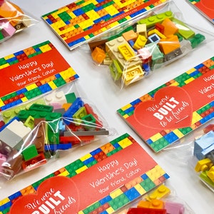 Set of 24 We Were Built to Be Friends Valentine Building Block Valentines - Etsy