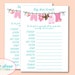 INSTANT Download - Baby Shower Clothesline Word Scramble Game - Pink ...